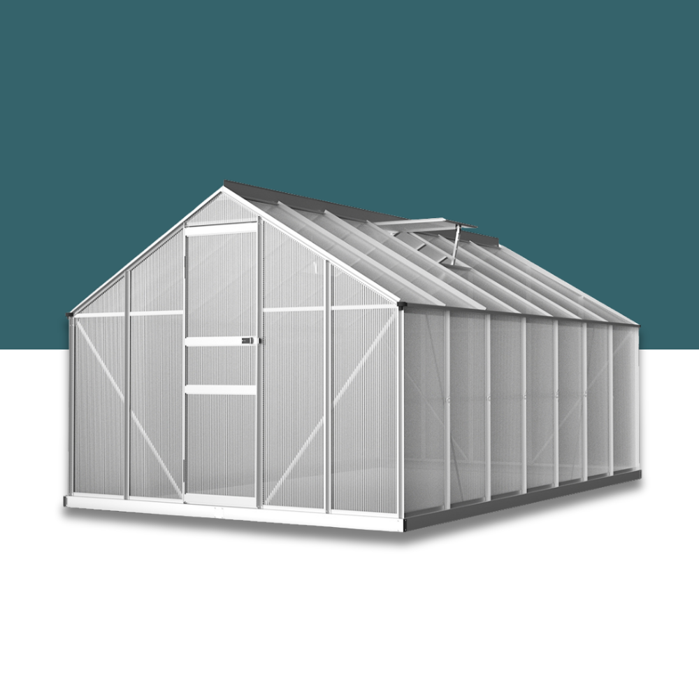 Green Fingers 4.2 x 2.5 x 1.95m Polycarbonate Greenhouse Shed – Eco Off ...
